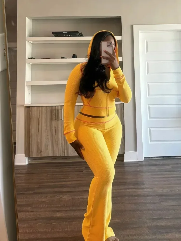 CPSYMYM Waffle Texture Striped Baddie 2 Piece Sets: The Real Deal for ...