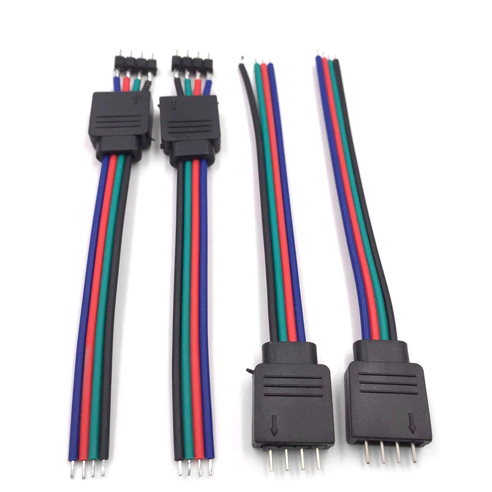 4Pin-Male-Female-RGB-Connector-Wire-Cable-LED-Strip-Light-Wire-Cable ...