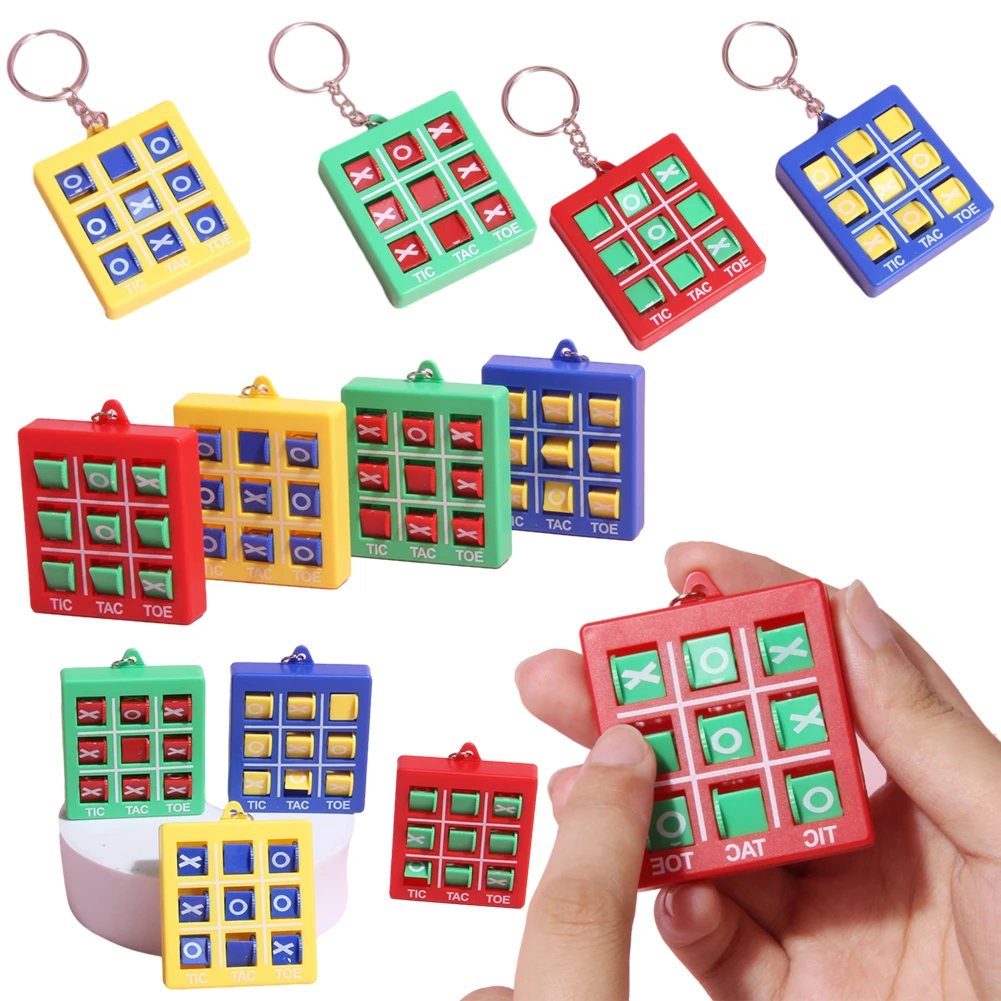 4Pcs-Set-Tic-Tac-Toe-Game-Keychain-with-Key-Ring-Mini-Tic-Tac-Toe-Toy ...