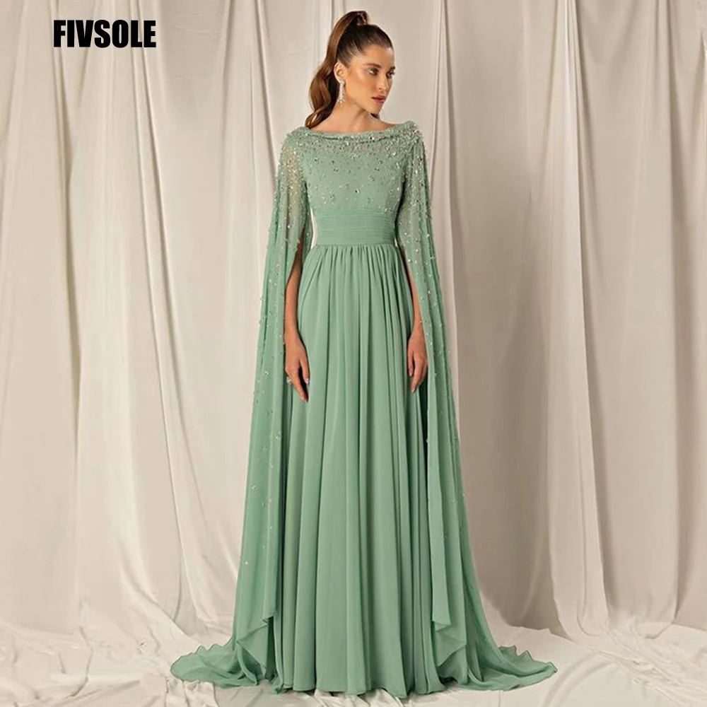 Fivsole-Cap-Sleeves-A-line-Mint-Green-Evening-Dresses-Chiffon-Crystals ...