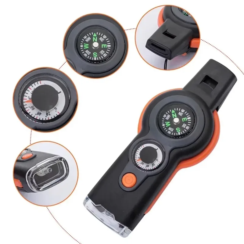 Outdoor-Survival-Tools-7-in-1-Whistle-Flashlight-Reflector-Magnifying ...