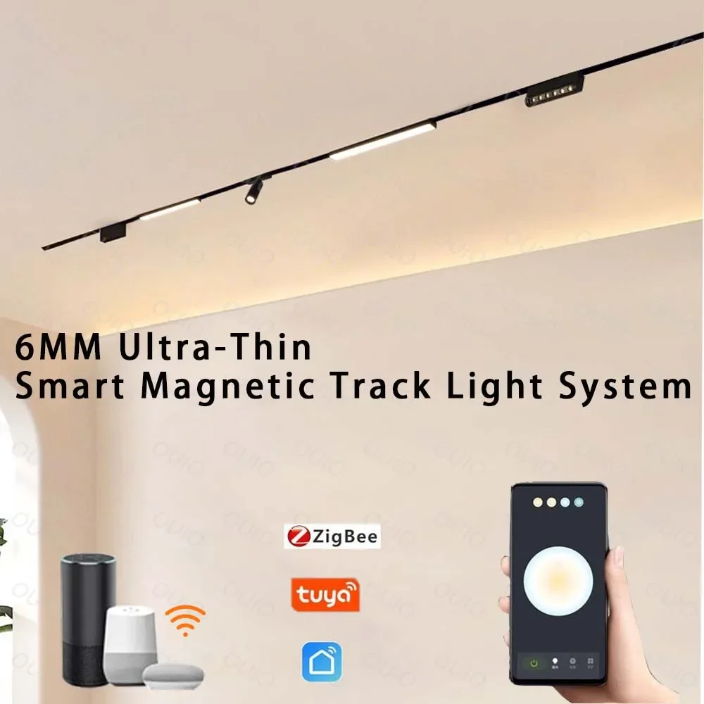 6MM-Ultra-Thin-Aluminum-48V-Magnetic-Track-Light-System-Smart-Home-Tuya ...