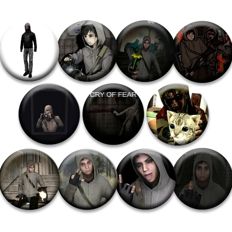Game Cry of Fear 32/44/58mm Simple Button Pins Snap in Design Brooches ...