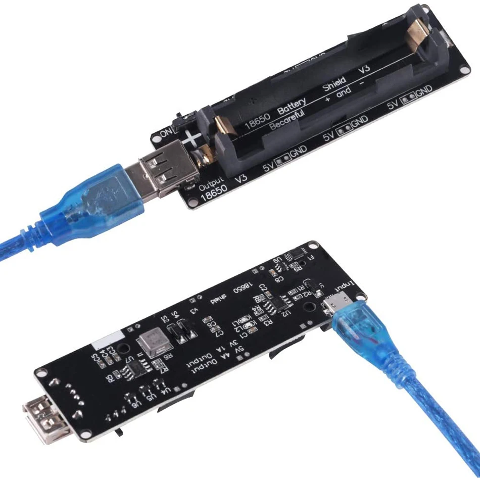 Proyector Android Micro USB Wemos ESP32 18650 Battery Shield V3 ESP-32 LED Para Atomos Monitor