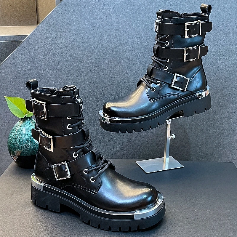 Botas-Punk-informales-de-moda-para-hombre-zapatillas-con-decoraci-n-de ...