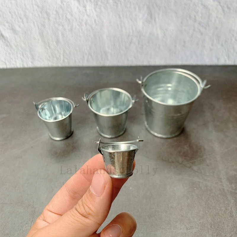 Dollhouse Miniature Metal Mini Bucket Food Play Scene Model for ...