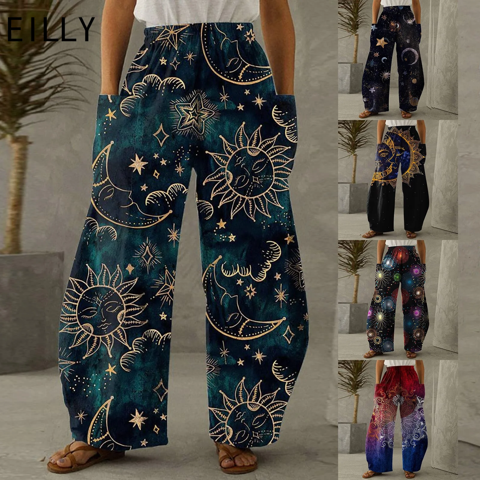 Moon-Print-Women-Pants-Wide-Leg-Loose-Women-Trousers-Daily-Outdoor ...