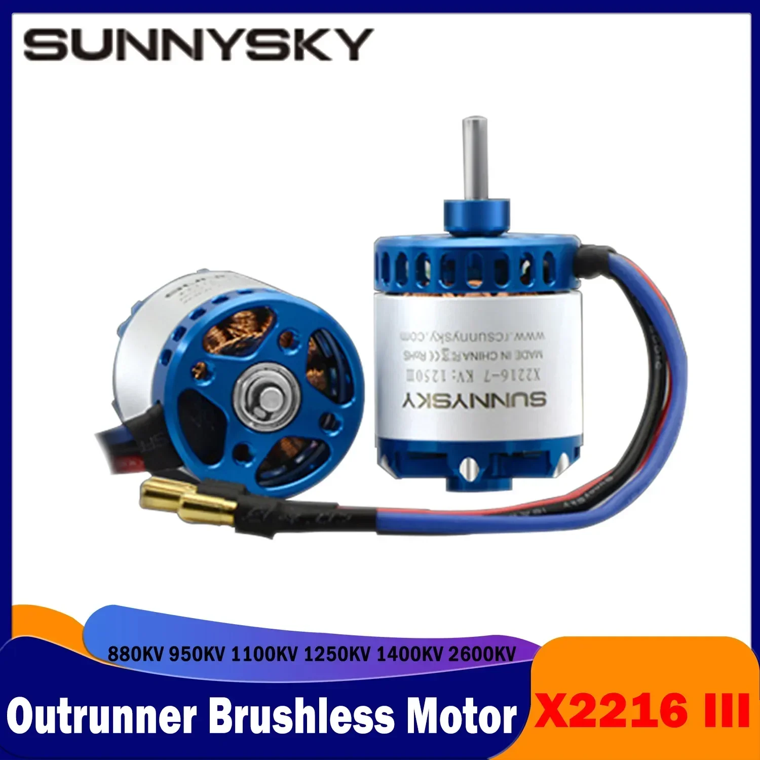 SUNNYSKY-X2216-III-2216-880KV-950KV-1100KV-1250KV-1400KV-2600KV-3-4S-RC ...