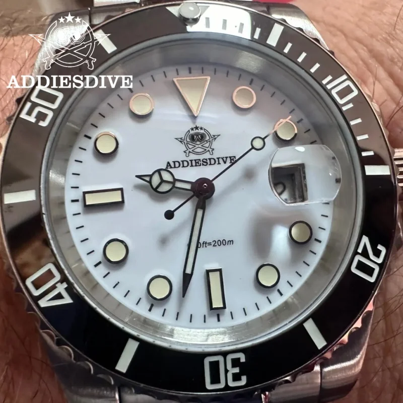 ADDIESDIVE Quartz Watch 316L Stainless Steel Windows Display Blue ...