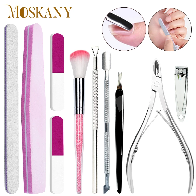Manicure-Tools-Set-Whit-Stainless-Steel-Dead-Skin-Cuticle-Trimmer-and-Frosted-Polishing-Strip ...