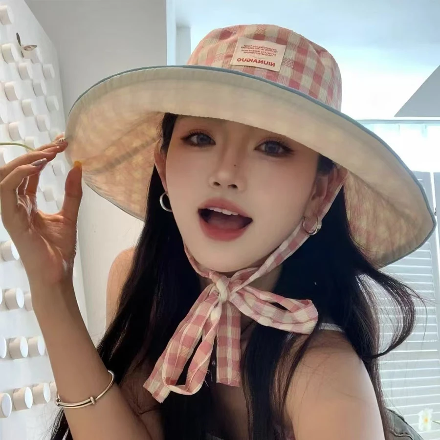 Outdoor big edge sun shading couple fisherman hat, foldable sun hat ...
