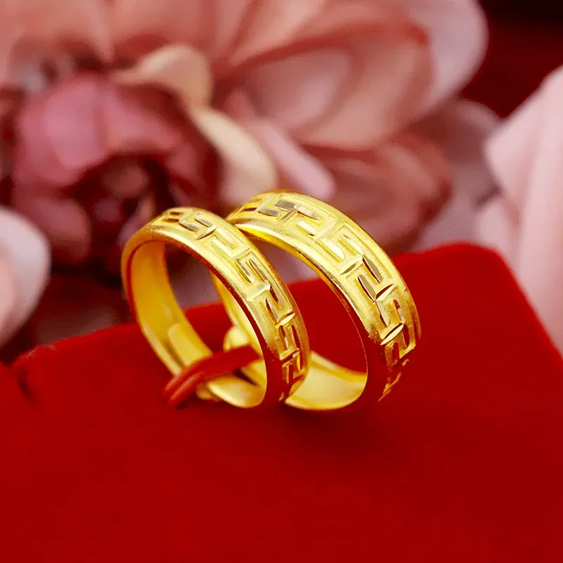 Anillo-de-oro-amarillo-de-24-quilates-con-patr-n-Wan-Zi-anillo-de ...