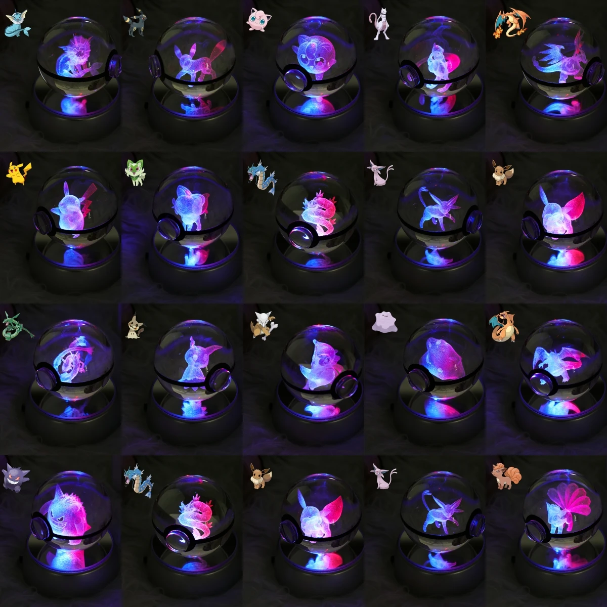 23-Styles-POKEMON-3D-Crystal-Ball-Eevee-Umbreon-Mega-Charizard-X ...