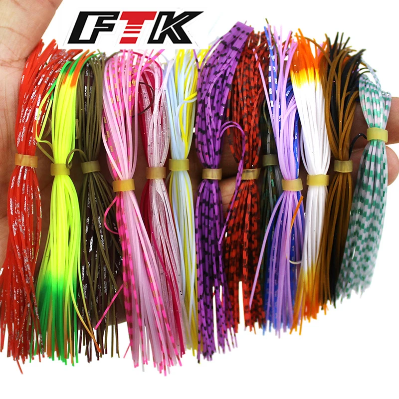 FTK-5-Bundle-13cm-Fishing-Silicone-Skirts-for-Spinnerbait-Buzzbait-Rubber-Jig-Lures-Squid-Skirts ...