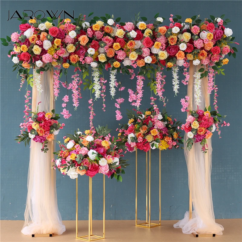 JAROWN-Colorful-Flower-Arrangement-Flower-Row-Wedding-Flower-Stand ...