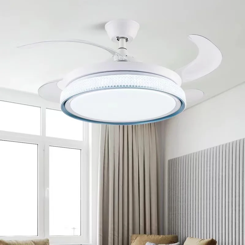 Minimalist Ceiling Fan with Led Light and Contro Ceiling Fans with 4 ...