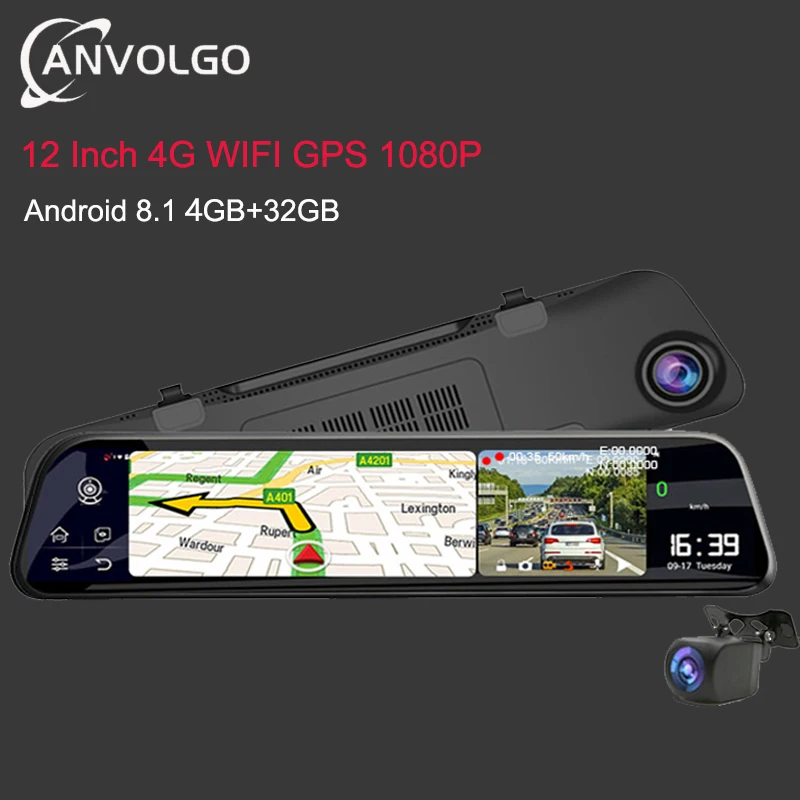 12Inch-Car-Mirror-Android8-1-Stream-Media-RearView-Mirror-FHD-1080P ...