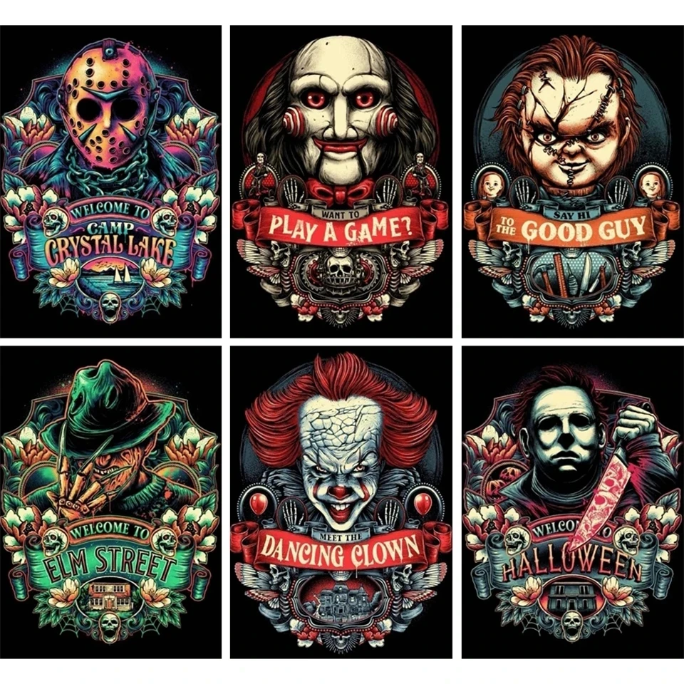DIY Horror Killer Diamond Painting Movie Characters 5D Diamond Mosaic ...