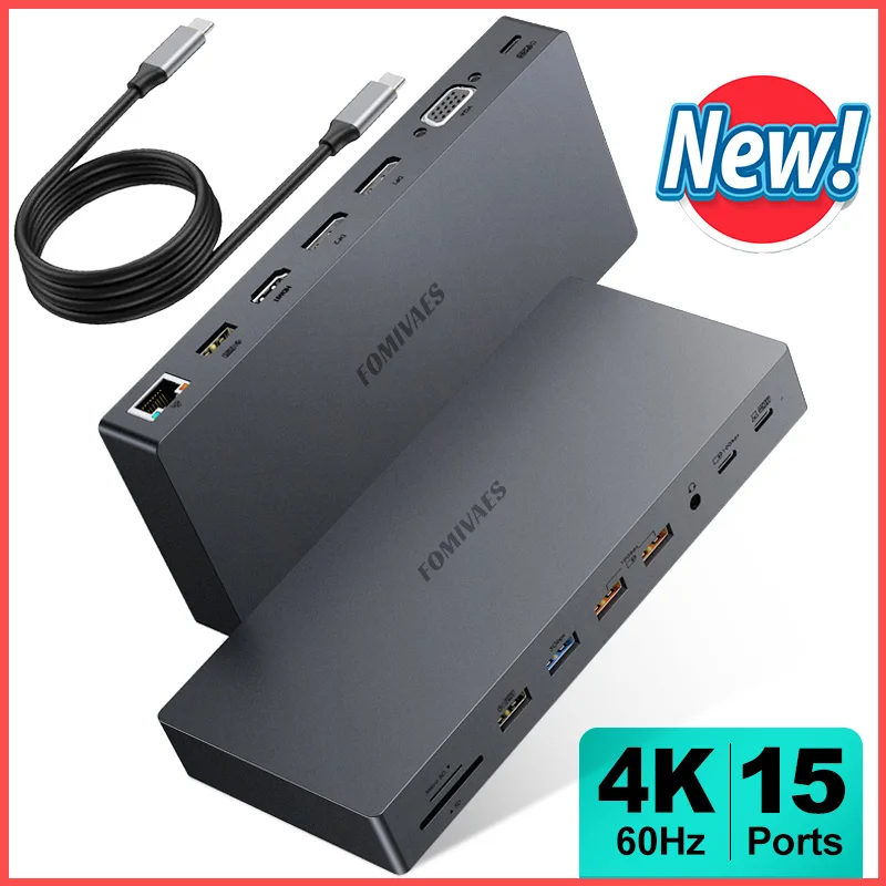 Docking-Station-Port-til-com-Monitor-Triplo-Doca-USB-C-Adaptador-de ...