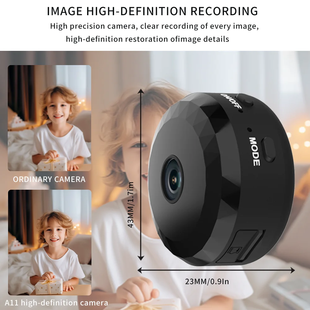 Smart Wireless Camera Black Mini Surveillance Camera Wifi Rechargeable ...
