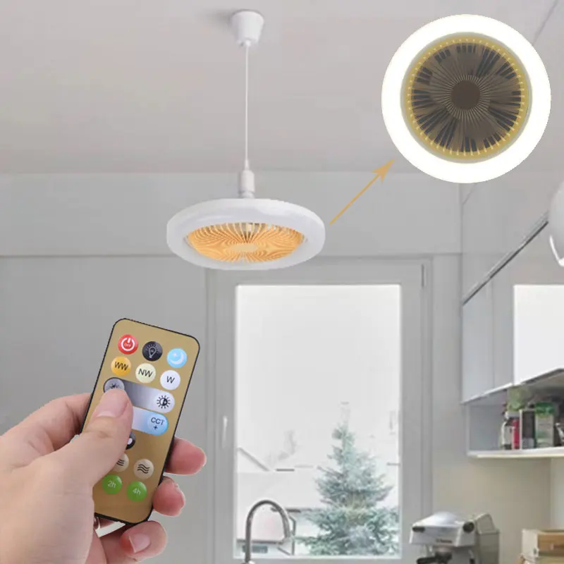 360-Rotating-Ceiling-Fan-with-Light-E27-Intelligent-Fan-With-Remote ...