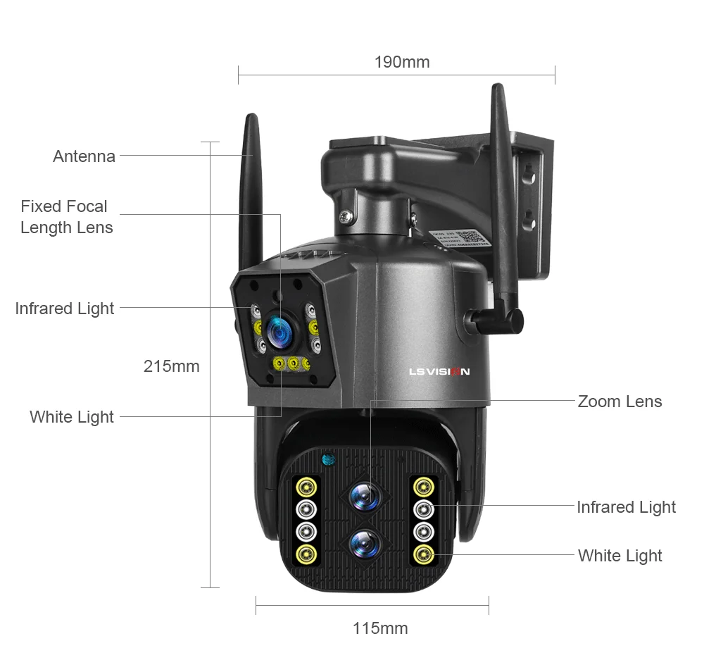 LS VISION Outdoor Wifi Security Camera 8MP 4K 10X Zoom Surveillance IP ...