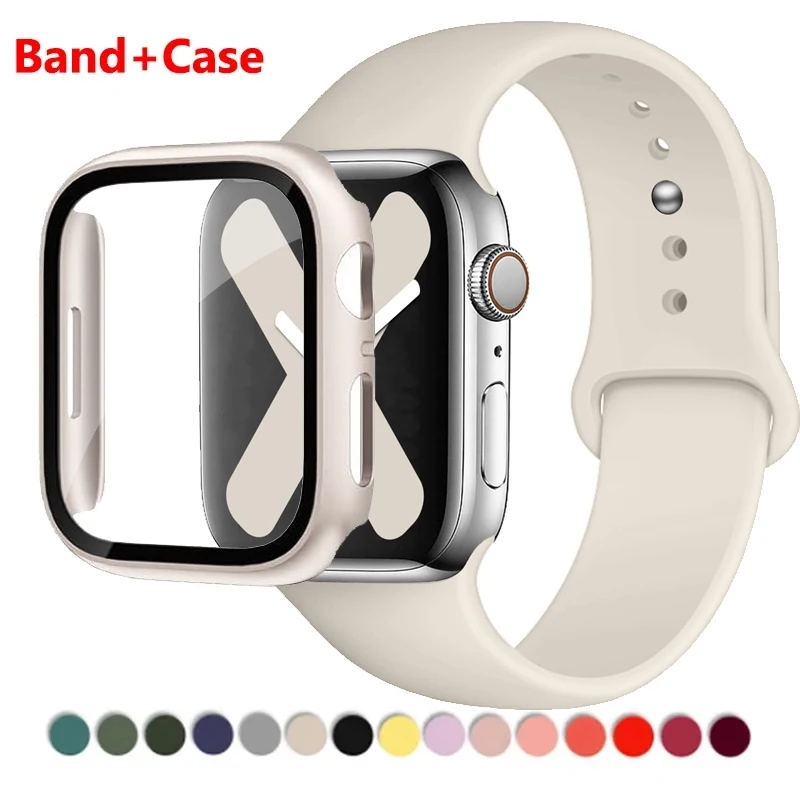 Cristal-funda-y-correa-para-Apple-Watch-banda-de-44mm-44mm-41mm-40mm ...