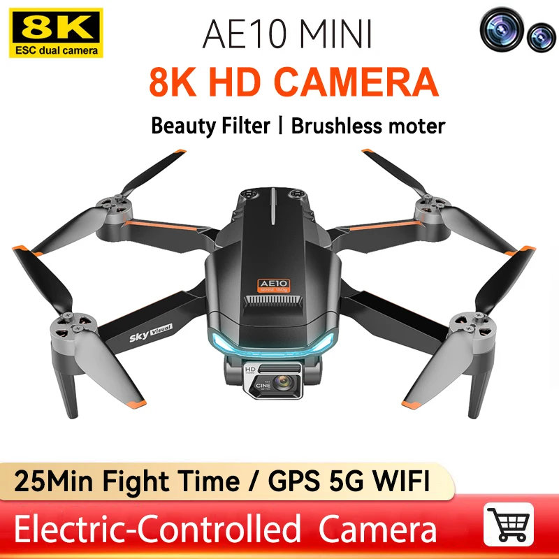 AE10 Mini GPS Drone With 8K Profesional Electronic controlled Dual ...