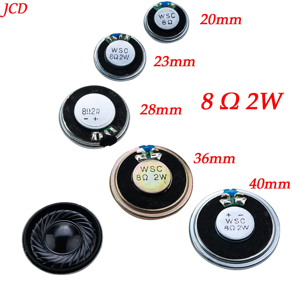초박형 미니 스피커 8 Ohm 2 W 2 W 8r 스피커 직경 20mm 23mm 28mm 36mm 40mm 2cm 2 3cm 2
