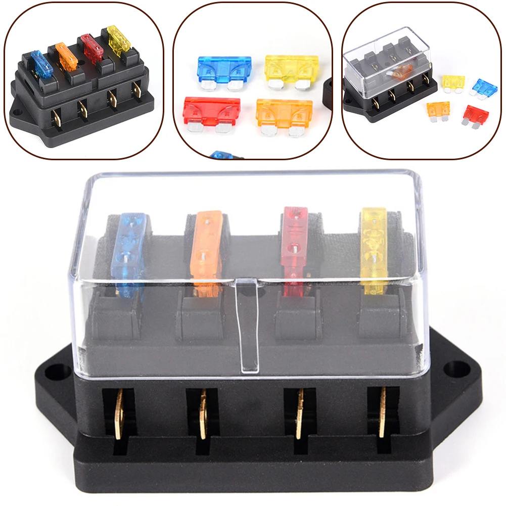 Car-4-Way-Circuit-Standard-ATO-Blade-Fuse-Box-Block-Holder-12V-24V-4 ...