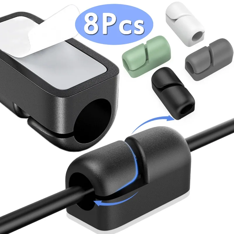 1-8pcs-Cable-Clips-Desktop-Cable-Management-Base-Clamps-Fastener-Self ...