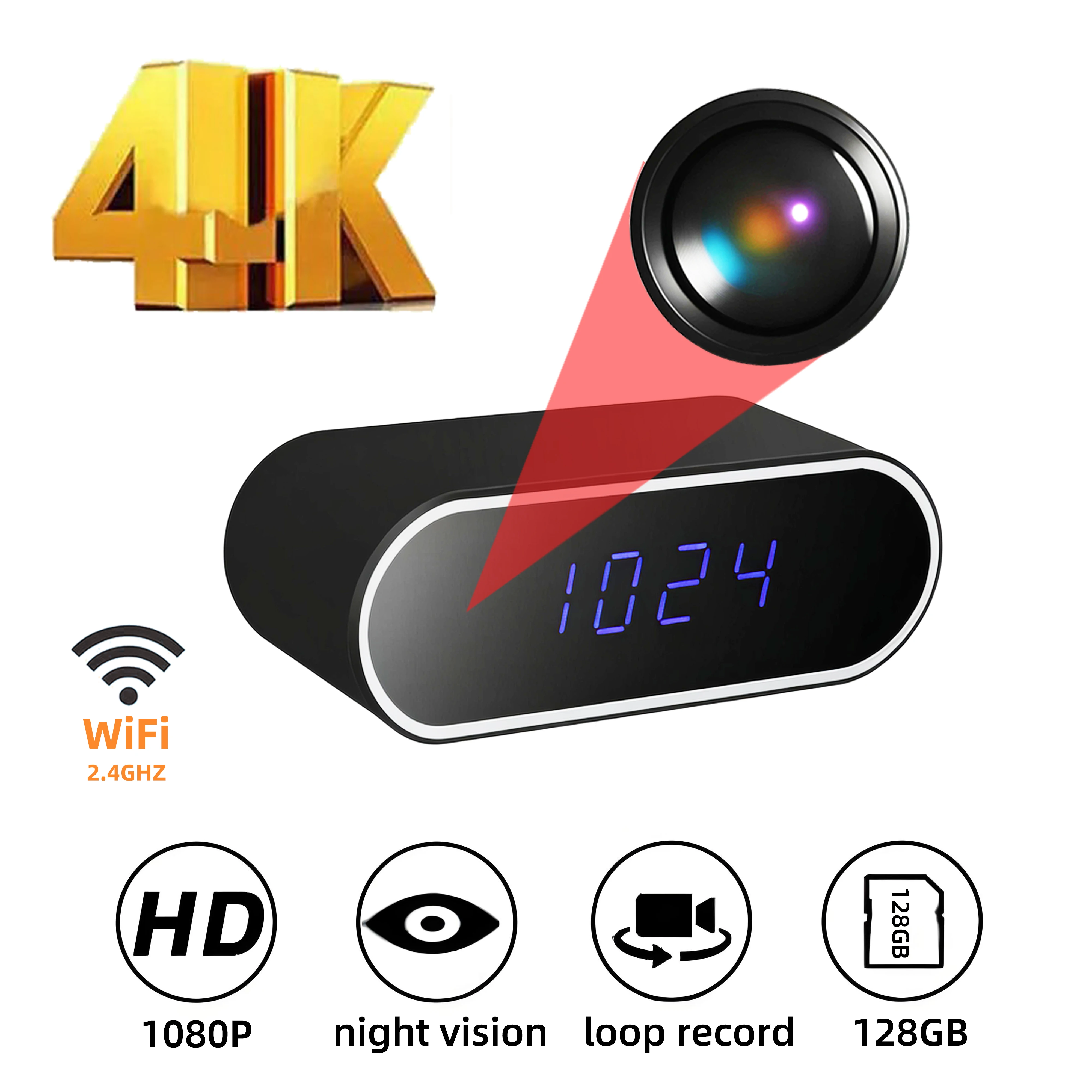 Wireless-mini-clock-camera-supports-WiFi-night-vision-IP-HD-1080P ...