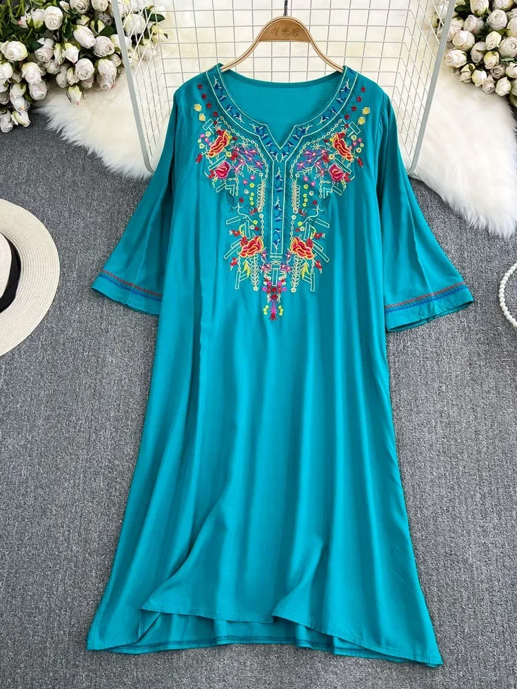 Women-Summer-Dress-Vintage-Bohemian-Ethnic-Style-Embroidery-Exotic ...