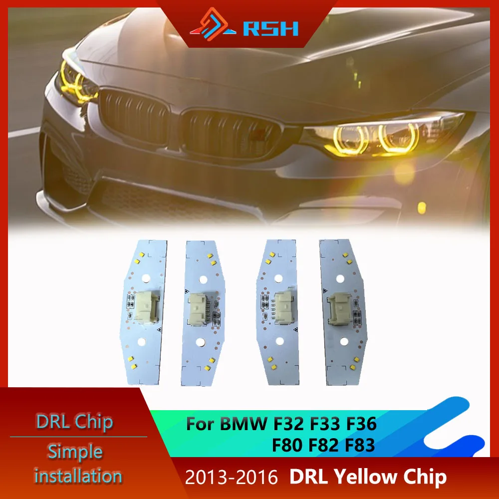 Lemon Yellow Chip For BMW F32 F33 F36 M3 M4 4 Series CSL Style DRL Gold ...