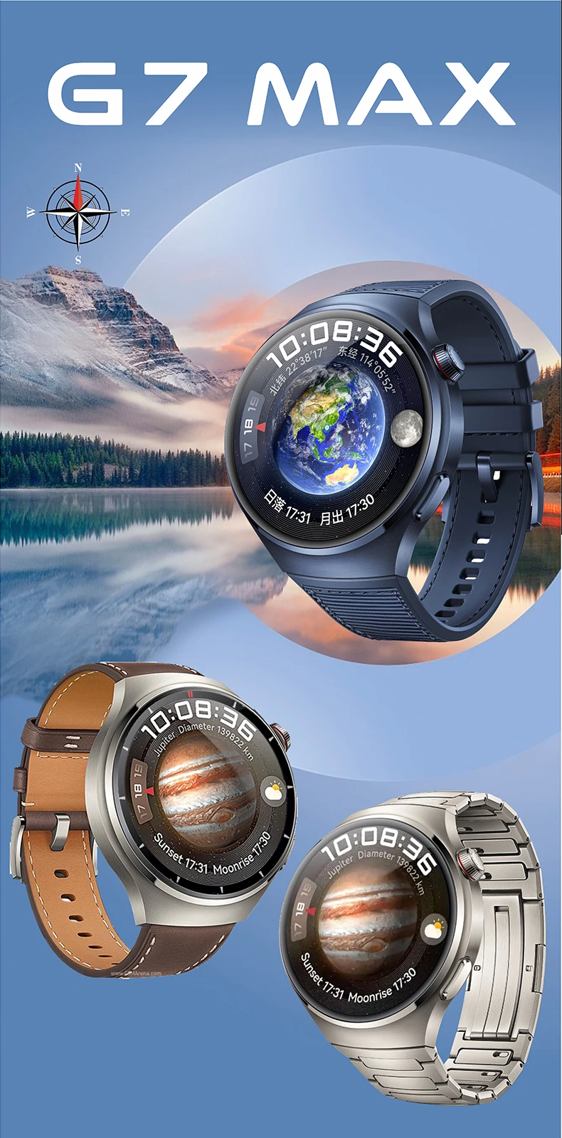 Okosóra G7 MAX 1,65 hüvelykes HD, nagy képernyő, egyedi tárcsás NFC AI ...