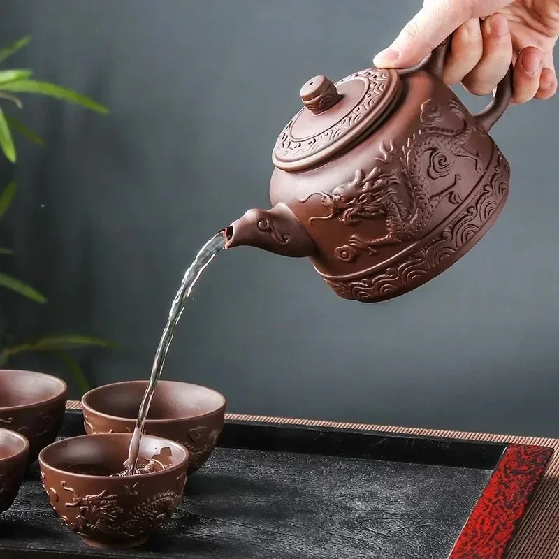 Yixing-Purple-Sand-Ceramic-Tea-Pot-Large-Capacity-Handmade-Dragon ...