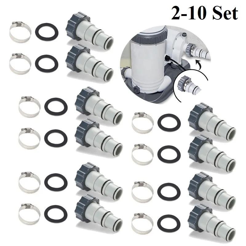 2-10Set-Replacement-Hose-Adapter-Kits-with-Collar-for-Intex-4000-2500 ...