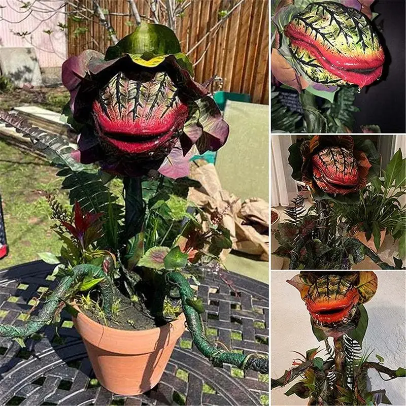 Carnivorous-Plant-Garden-Statue-Resin-Sculpture-Whimsical-Halloween ...