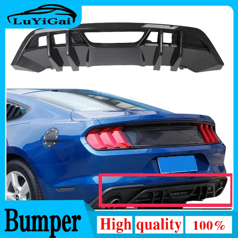 For-Mustang-2018-2019-2020-Rear-Diffuser-Rear-Bumper-Carbon-Fiber-Style ...