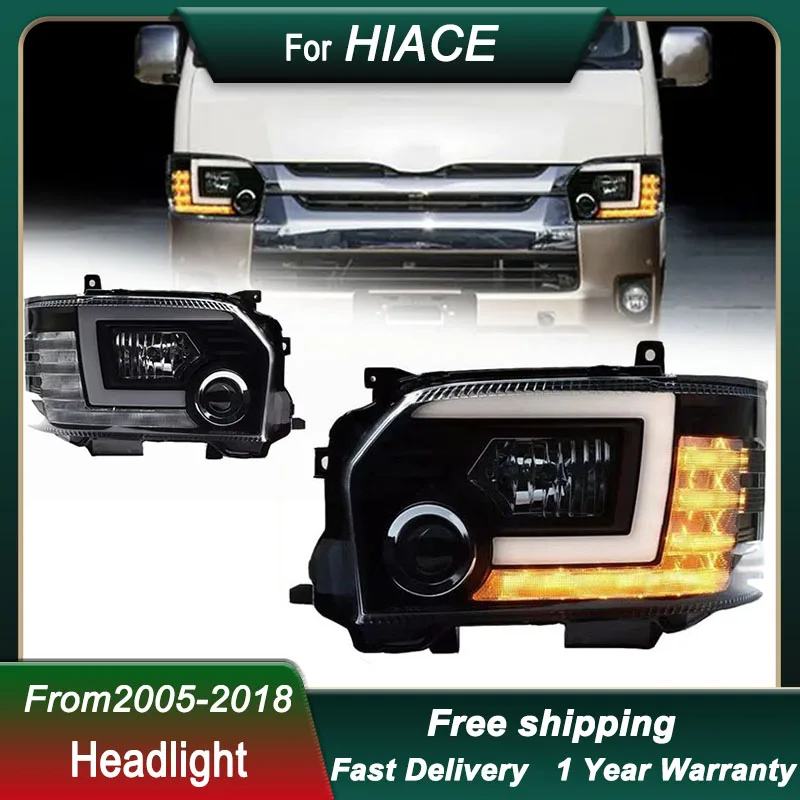 Car-Headlights-for-Toyota-HIACE-2005-2018-new-style-full-LED-DRL ...