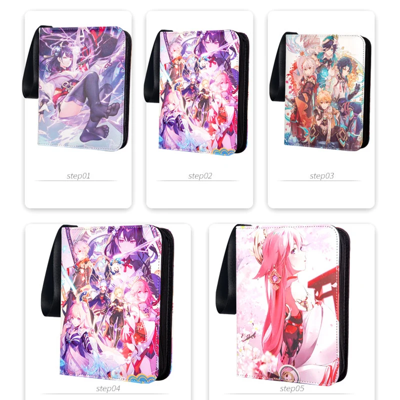 Anime-Genshin-Impact-Game-Collection-Card-Book-4-Grids-Album-Kawaii ...