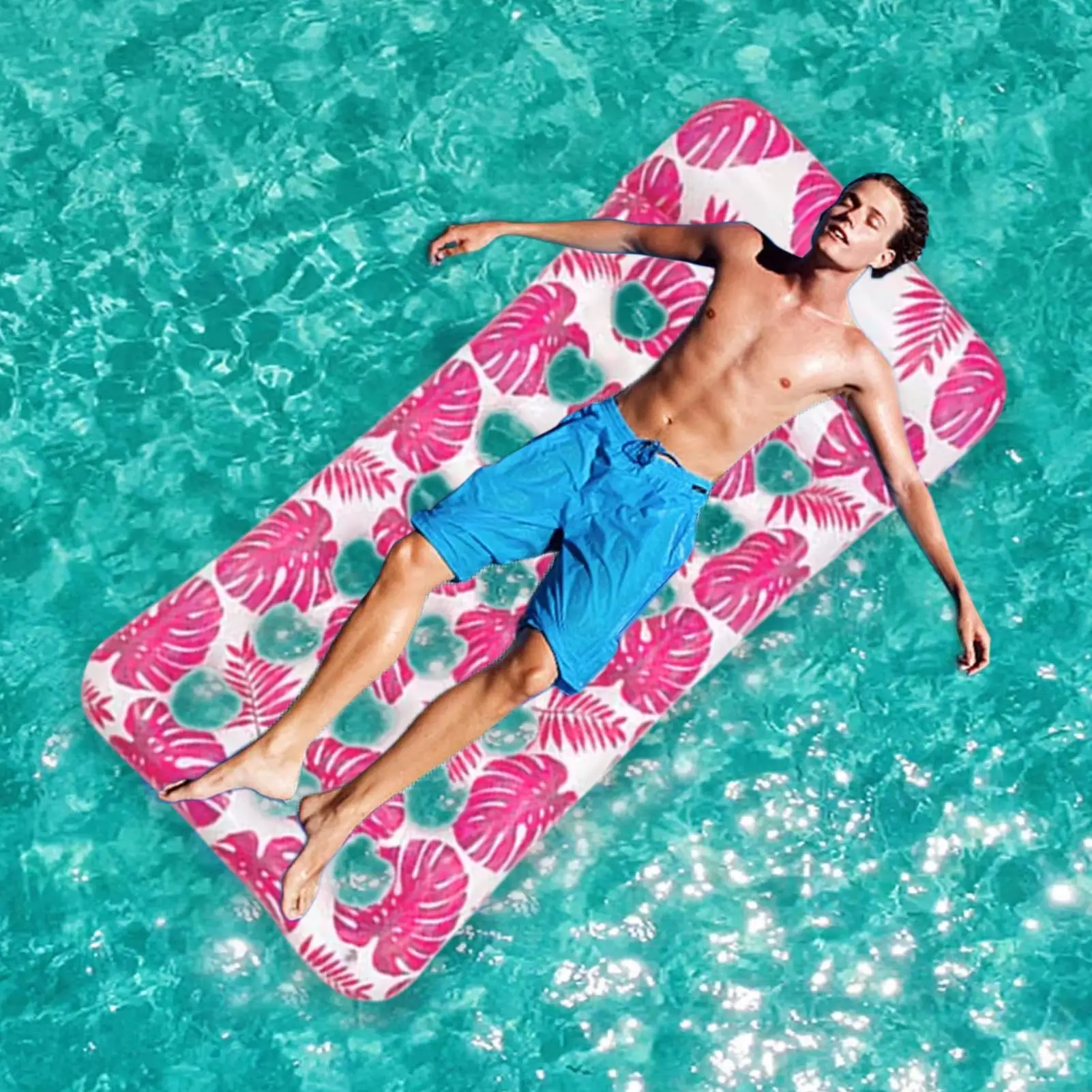Inflatable Water Sleeping Bed PVC Floating Lounger Air Mattress Water ...