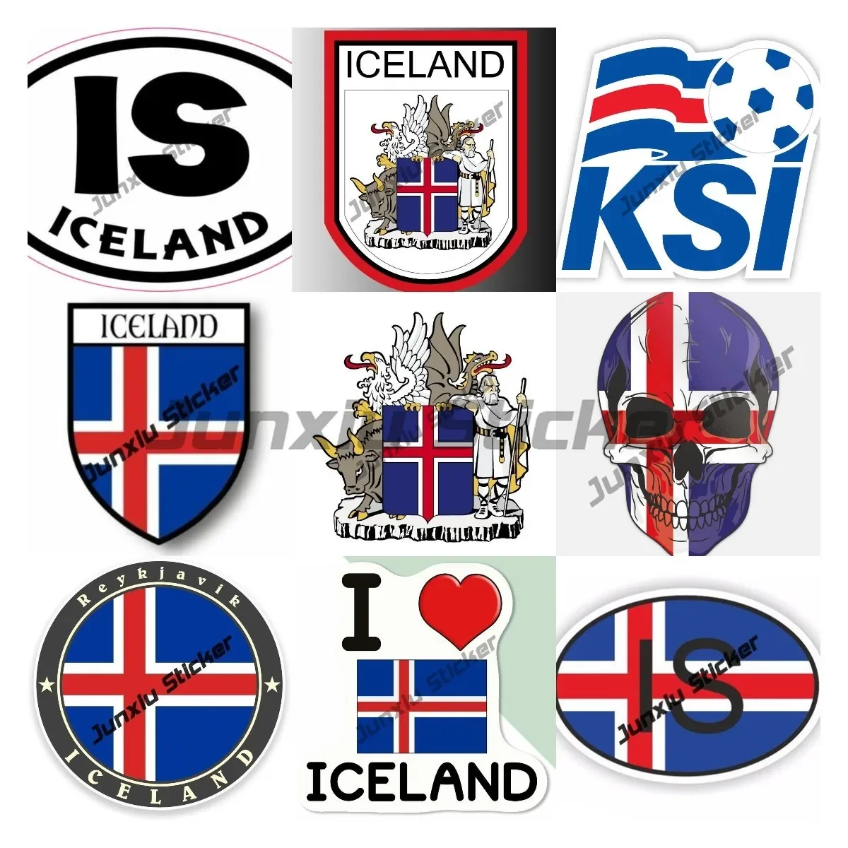 Icelandic-Coat-of-Arms-Sticker-Weatherproof-Decal-Iceland-Decals-Island ...