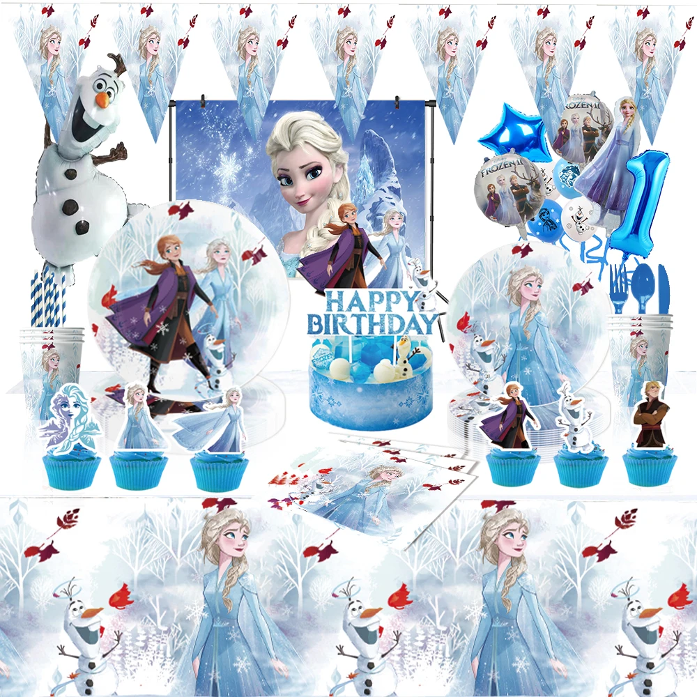 Frozen-Anna-Elsa-Princess-Birthday-Party-Decora-es-Crian-as-Descart ...