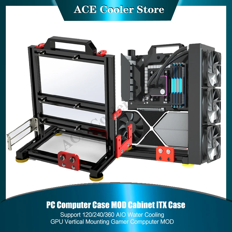Pc-Gamer-Fall-ITX-Open-Frame-Gamer-Computer-Modding-Schrank-Unterst-tzung-GPU-Vertikale-Montage ...