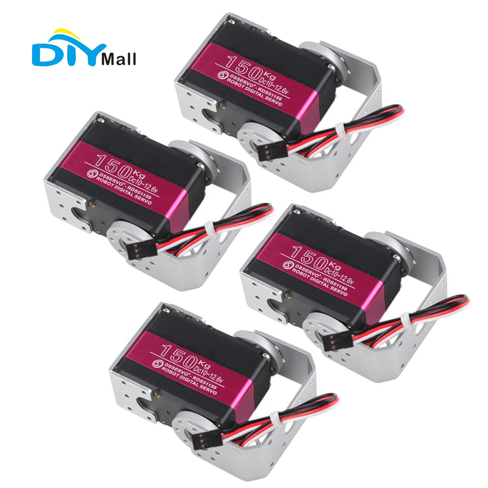 4PCS RDS51150 150KG High-Torque Digital Servo Motor 12V Metal Robotic ...