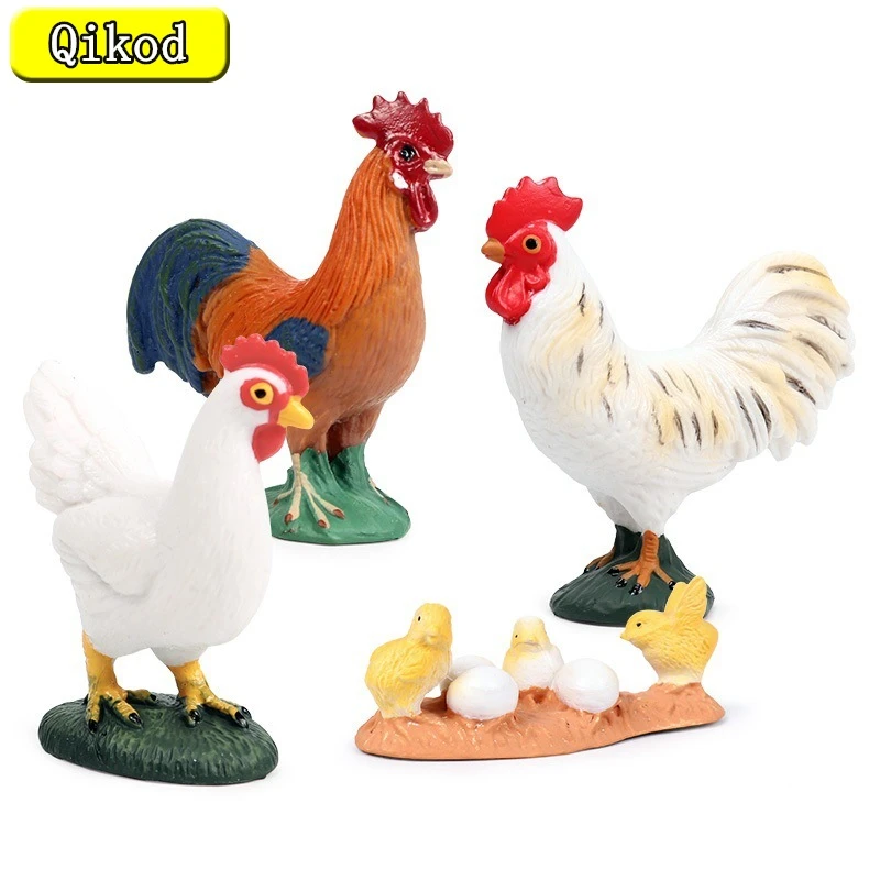 Simulation Cute Poultry Farm Animals Figures Model Duck Goose Hen ...