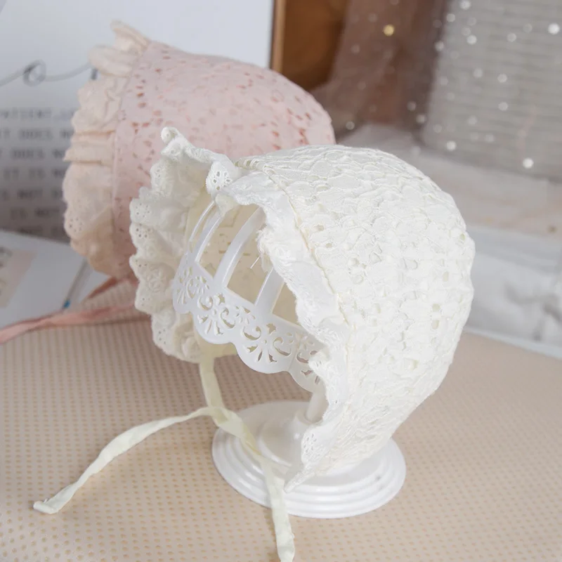 White-Lace-Flower-Baby-Cap-Summer-Mesh-Breathable-Newborn-Infant-Hat ...