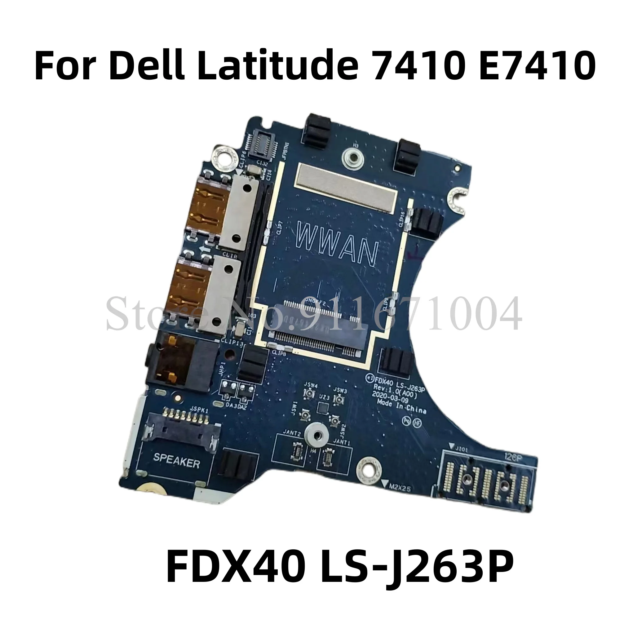 For-Dell-Latitude-7410-E7410-P119G-laptop-USB-Audio-Port-SIM-WWAN-Board ...