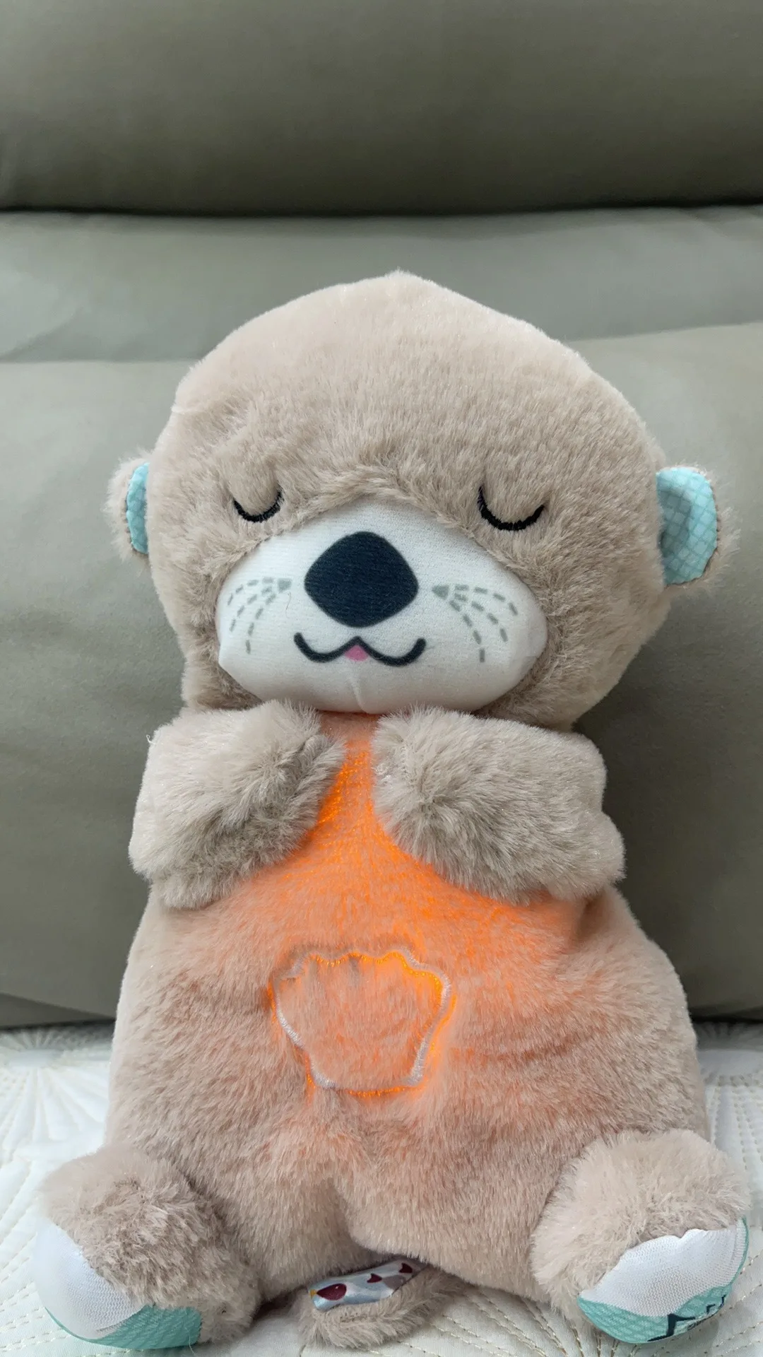 Lindo oso de peluche relajante con forma de nutria que respira, muñeco ...